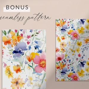 Spring Watercolor Flower Bouquets, Colorful Watercolor Bouquets ...