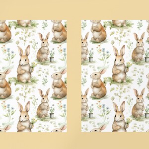 Cottagecore Bunny Background, Seamless Cottagecore Rabbit Pattern ...