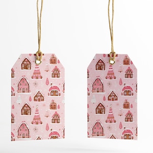 Pink Gingerbread House Seamless Pattern Pink Christmas Background ...