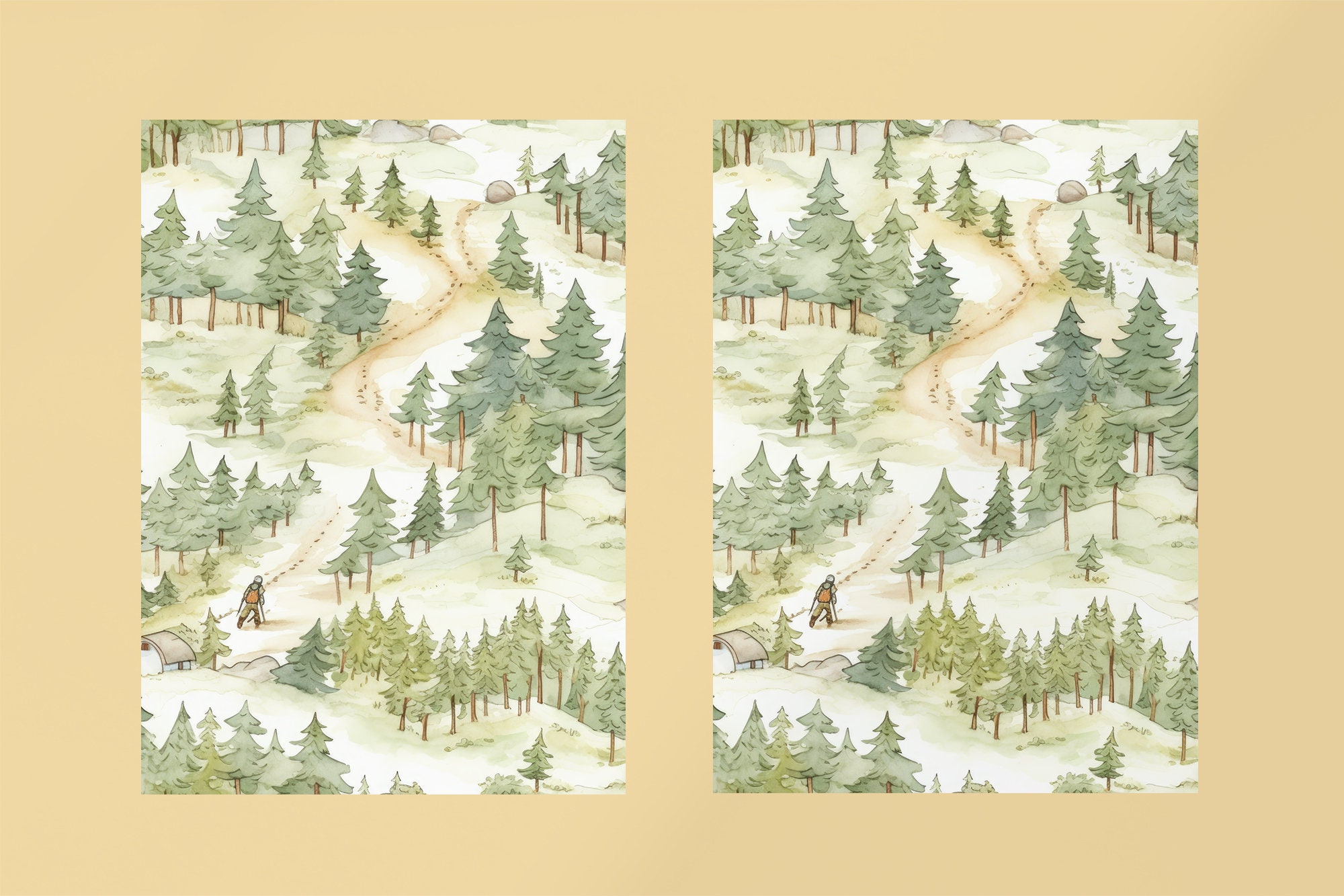 Hiking Background Pattern, Seamless Adventure Background, Camping ...