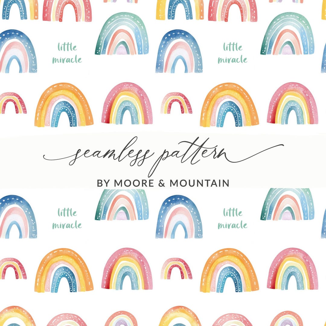 Watercolor Rainbow Digital Paper, Seamless Pastel Rainbow Pattern ...
