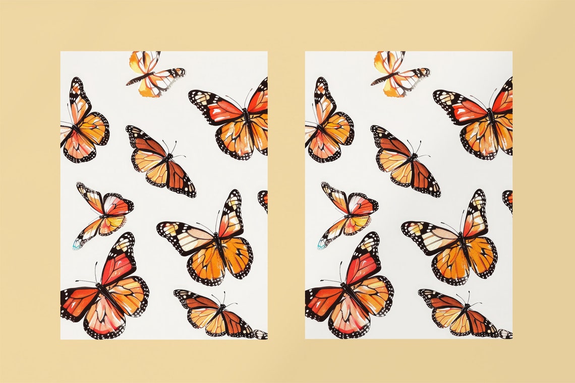 Seamless Monarch Butterflies Pattern, Repeating Monarch Butterfly ...