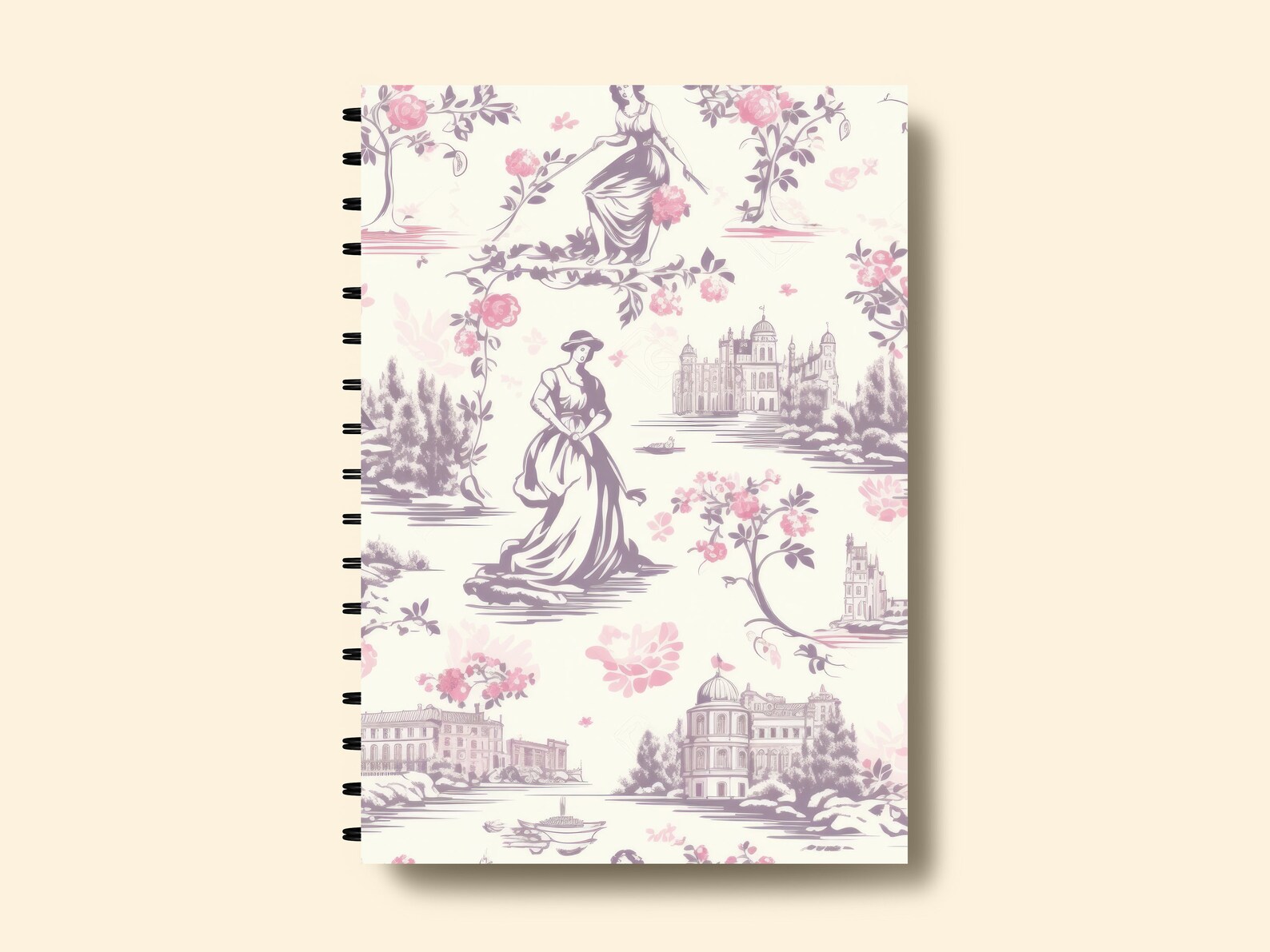 Pink Toile Seamless Pattern, Elegant Toile Seamless Background ...