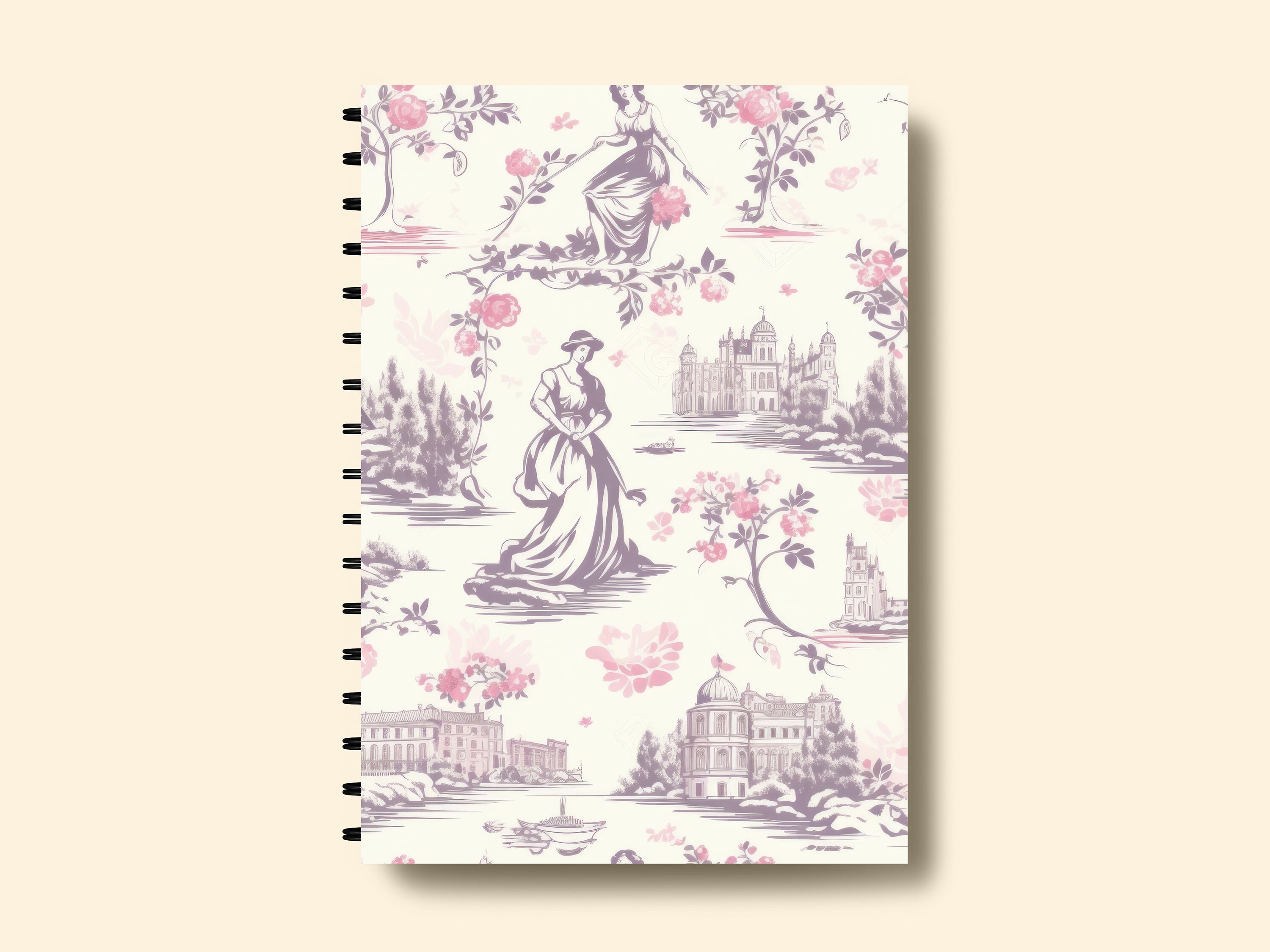 Pink Toile Seamless Pattern, Elegant Toile Seamless Background ...