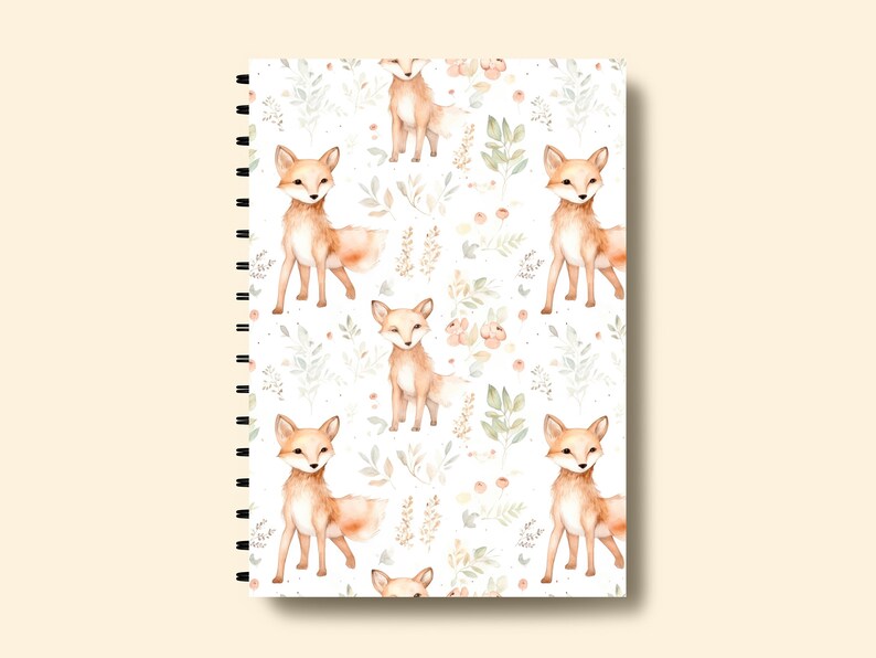Cute Baby Fox Seamless Pattern, Watercolor Foxes Seamless Background ...