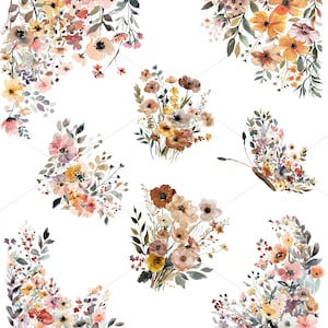 Wildflower Border Set, Watercolor Meadow Border, Field Floral Border ...