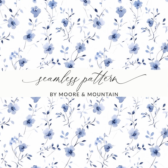 Blue Floral Print Background
