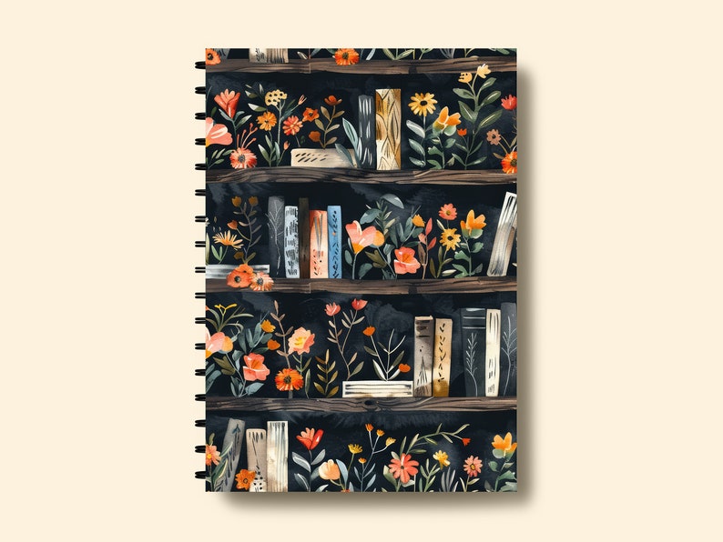 Fall Library Seamless Pattern Dark Gothic Library Shelf Repeating ...