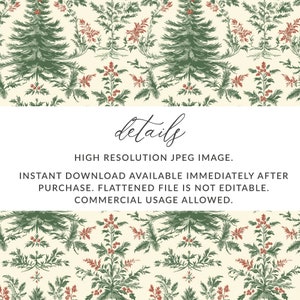 Vintage Tree Toile Seamless Pattern Antique Style Christmas Tree Toile ...