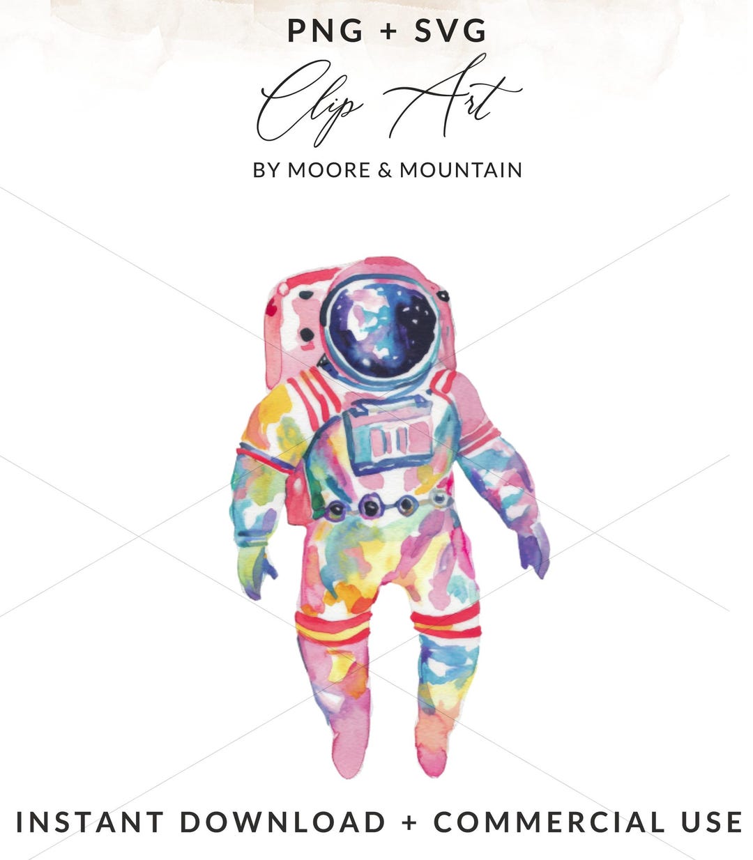 Rainbow Astronaut Clipart, Pastel Space Art (PNG, SVG Download) - Etsy