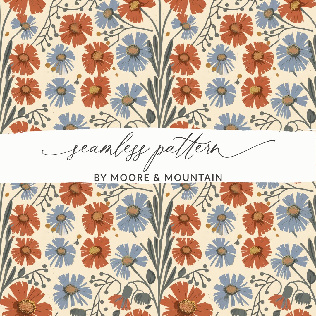 Cottagecore Floral PNG Background Pattern, 1970s Seamless Flower ...
