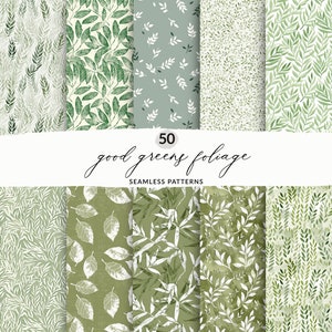 Seamless Sage Green Leaf Pattern, Sage Green Botanical Backgrounds ...