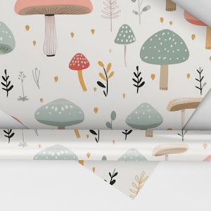 Pink Mushroom Seamless Background, Cute Mushrooms Pattern, Illustrated ...