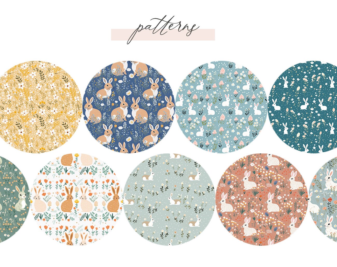 Seamless Bunny Patterns Digital Bunnies Seamless Backgrounds ...