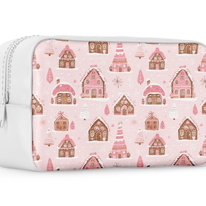 Pink Gingerbread House Seamless Pattern Pink Christmas Background ...