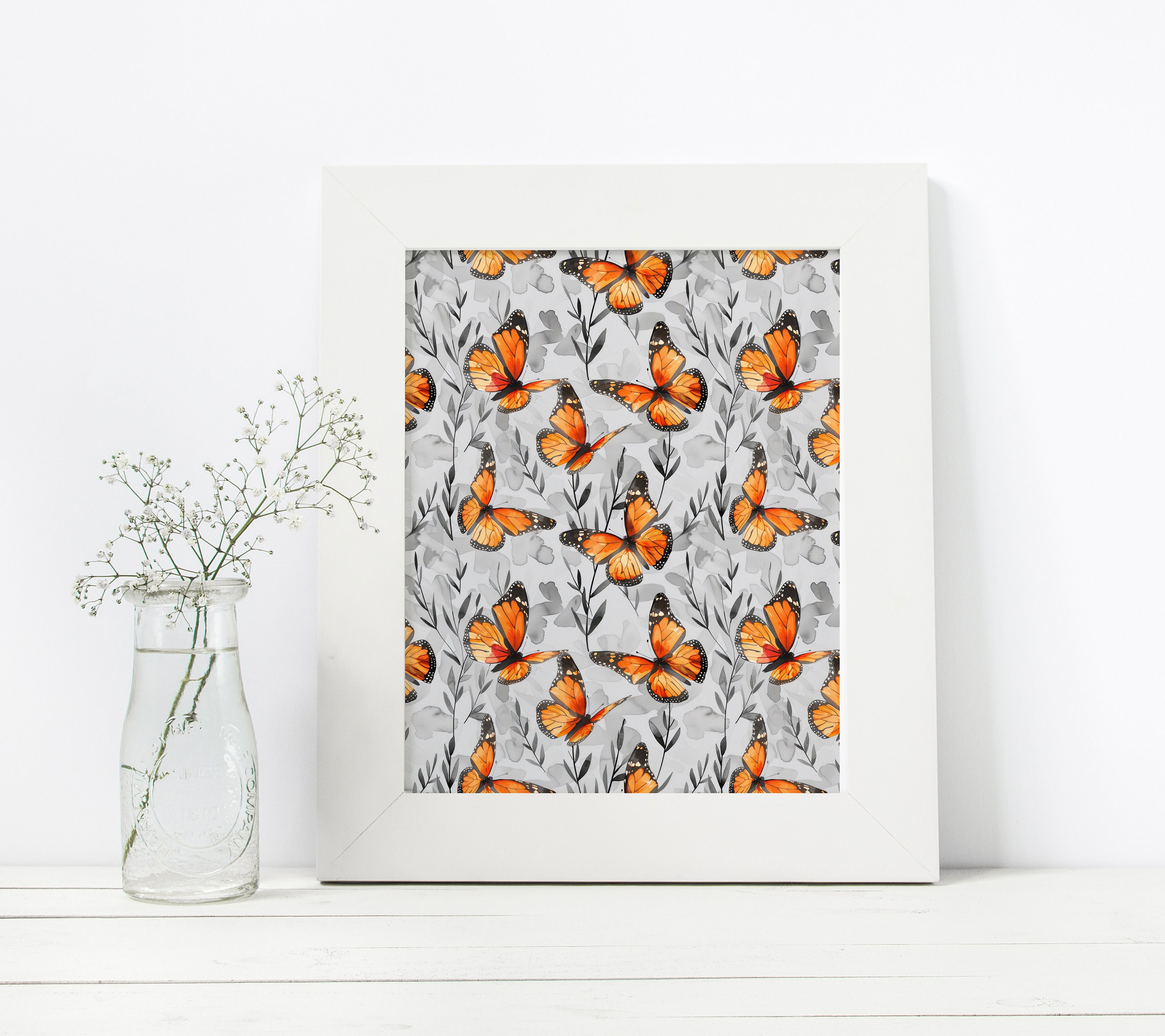 Monarch Butterfly Seamless Pattern, Monarch Butterflies Digital ...