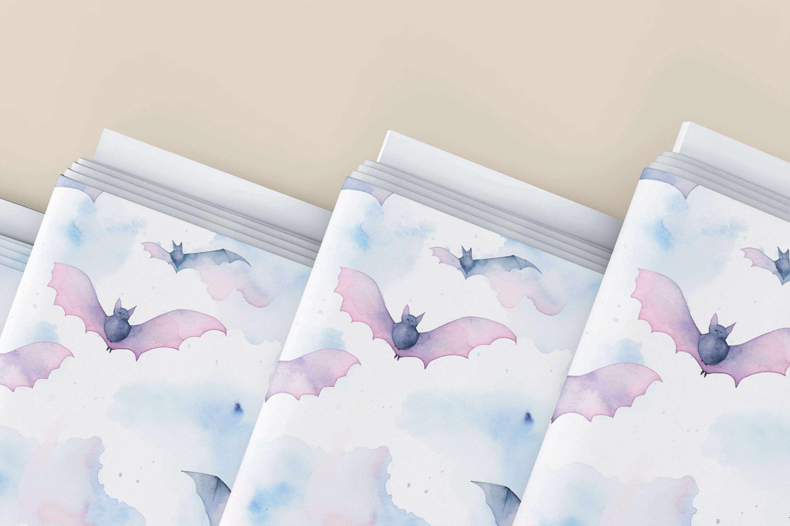 Seamless Bat Patterns, Watercolor Bats Seamless Patterns, Bats Digital ...
