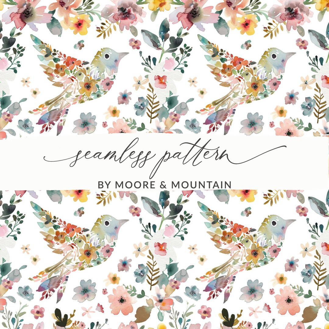 Bird Made of Flowers PNG Background Pattern, Seamless Floral Bird ...
