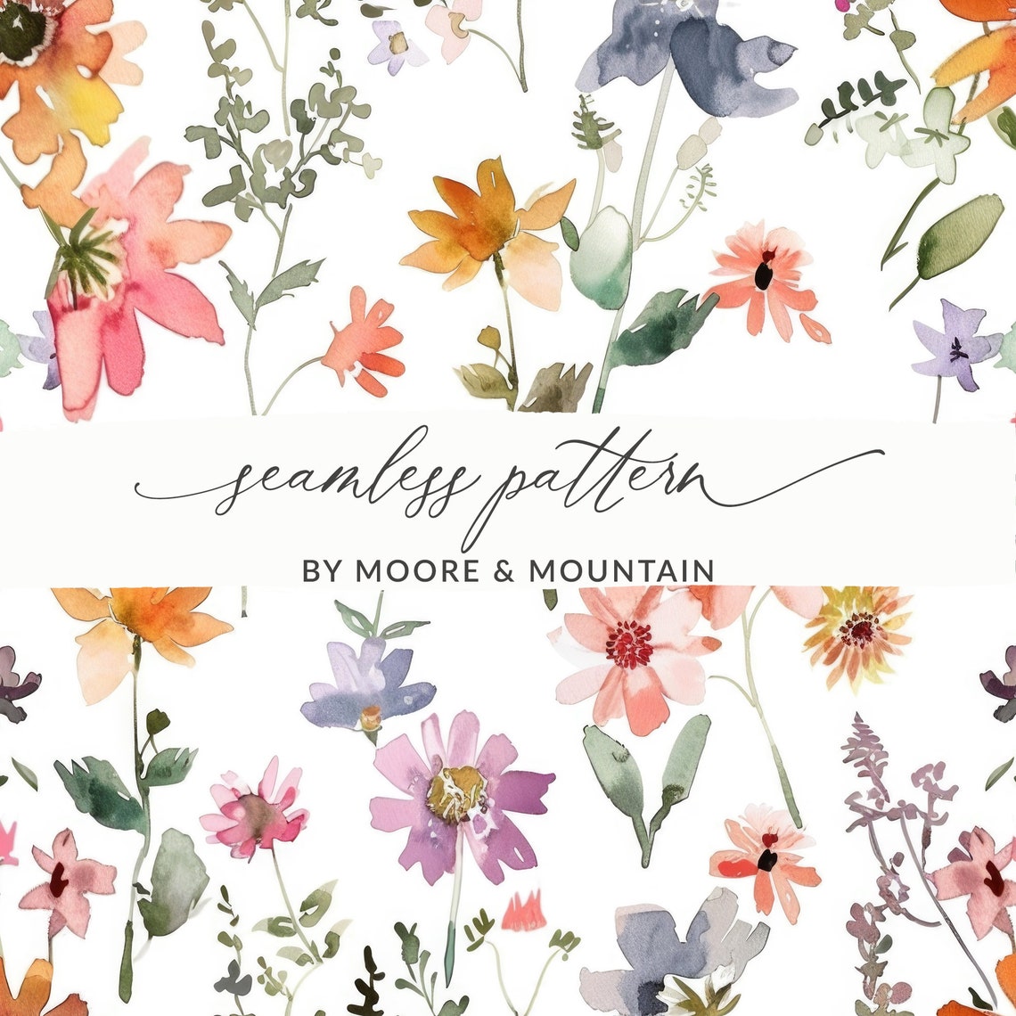 Dainty Watercolor Flowers Pattern, Delicate Floral Background Design ...