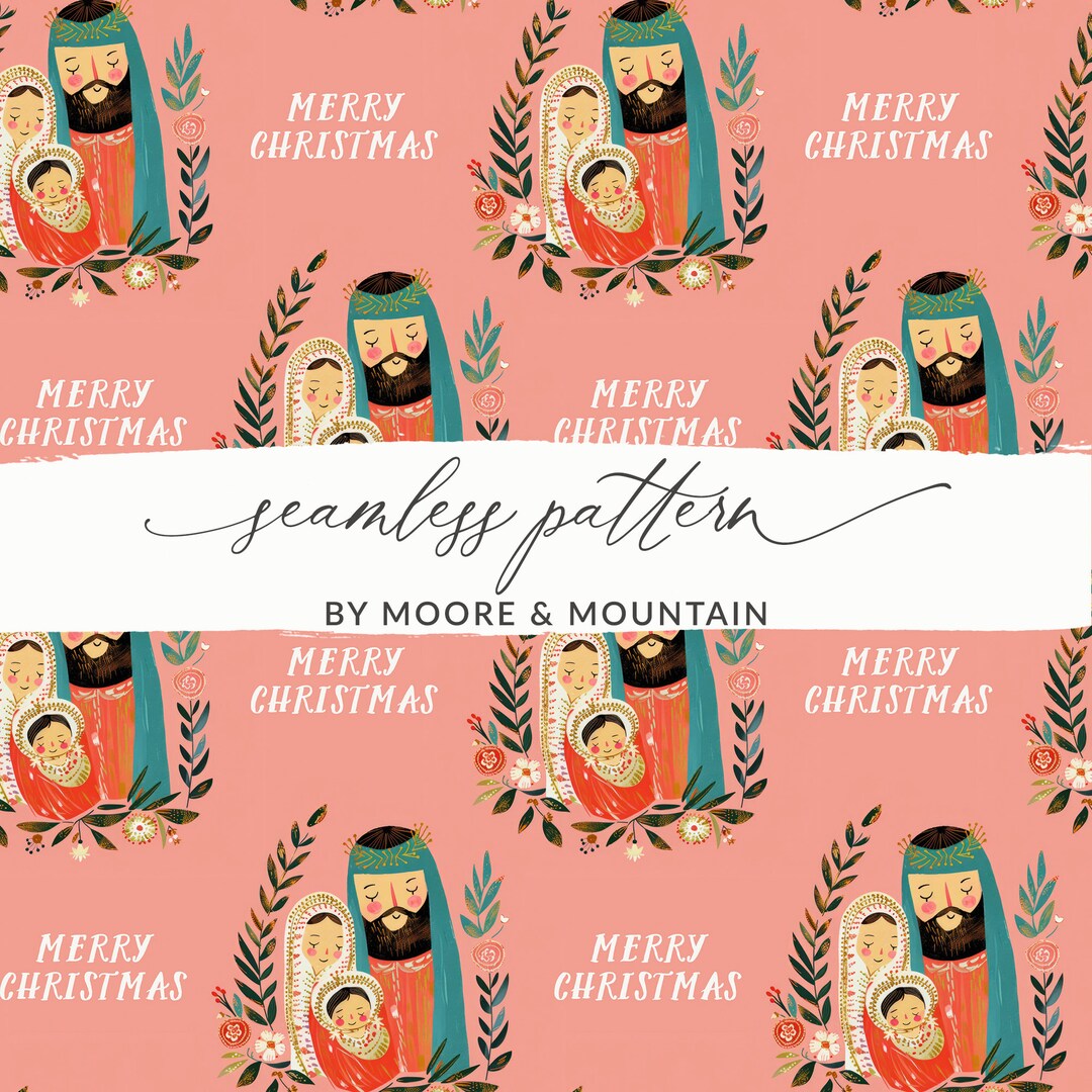 Nativity Seamless Background Pattern Christian Nativity Merry Christmas ...