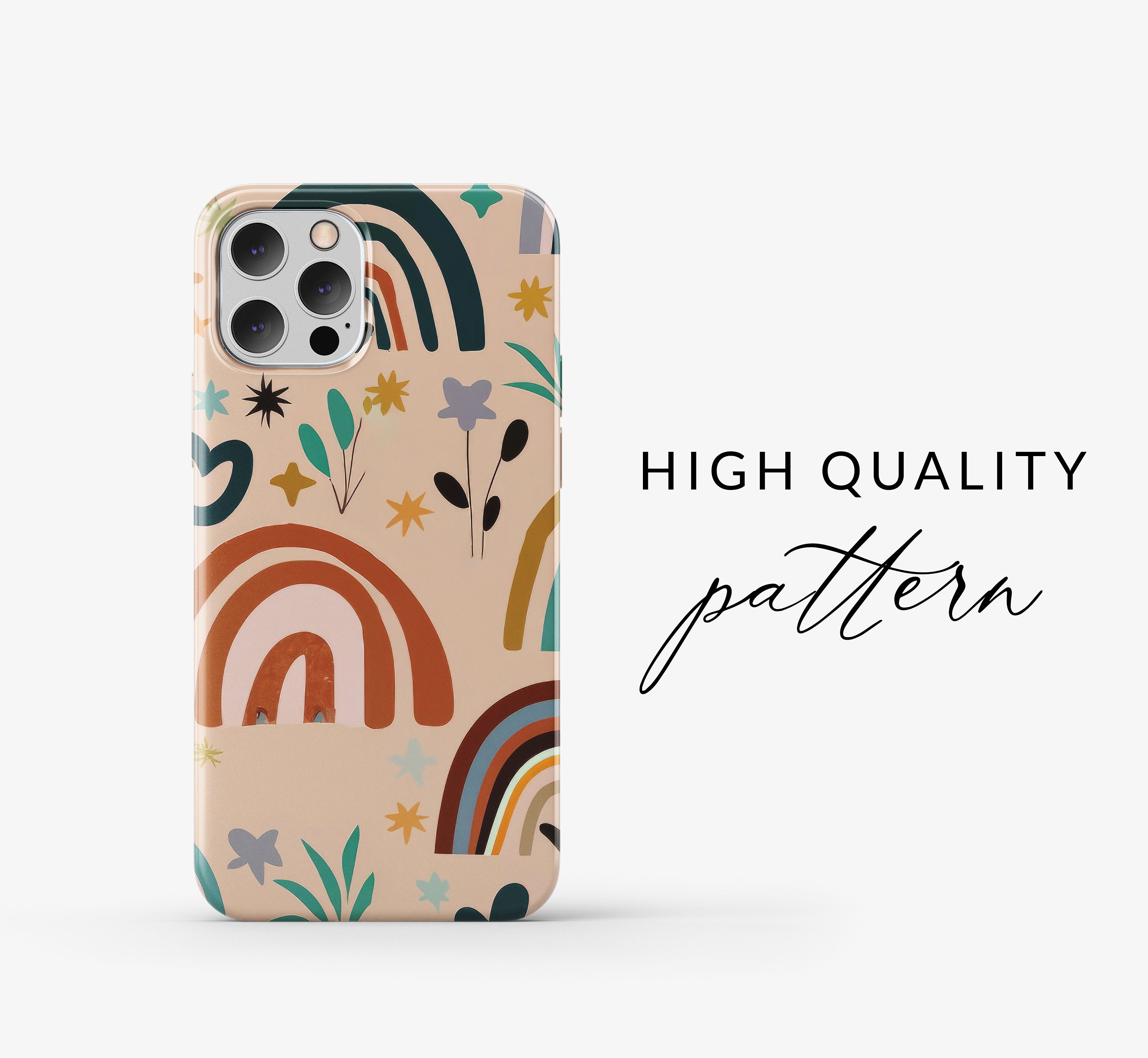 Boho Rainbow Background Pattern, Seamless Boho Rainbow Digital Paper ...