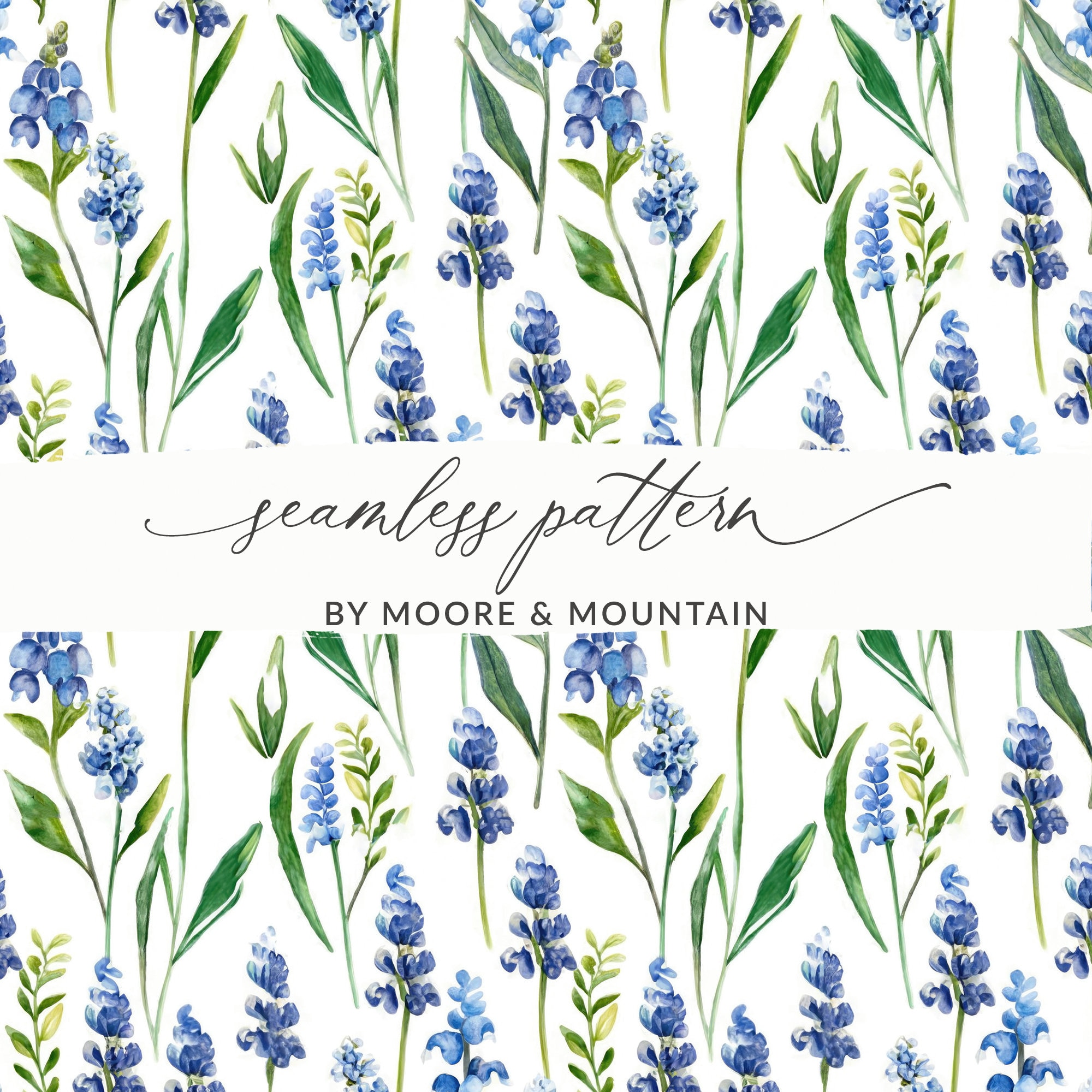 Watercolor Bluebonnets Background Pattern, Seamless Bluebonnets Pattern ...
