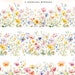 Wildflower Floral Border, Seamless Floral Border Set, Seamless Border ...