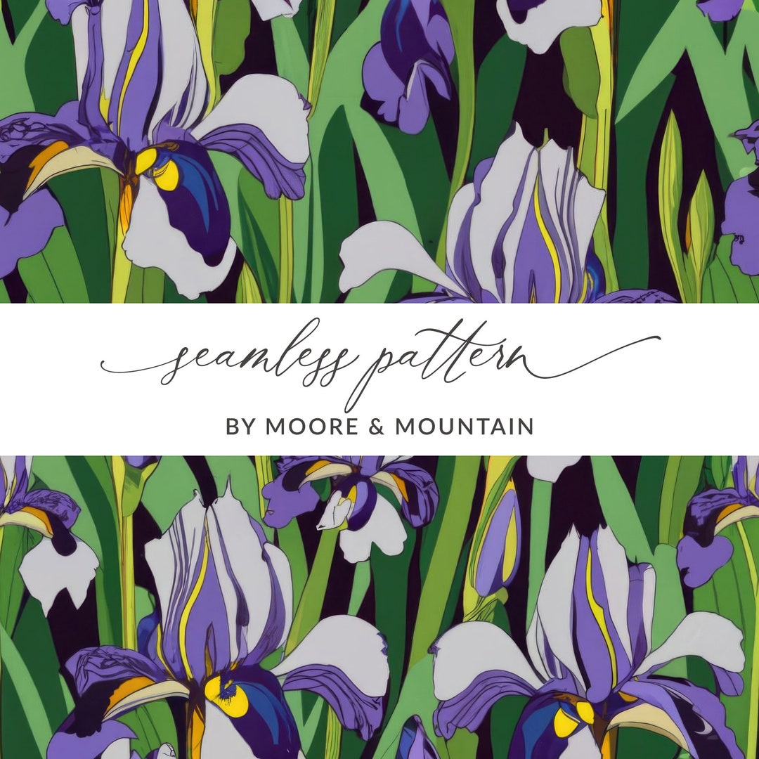 Seamless Iris Background Pattern, Purple Iris Repeating Background ...
