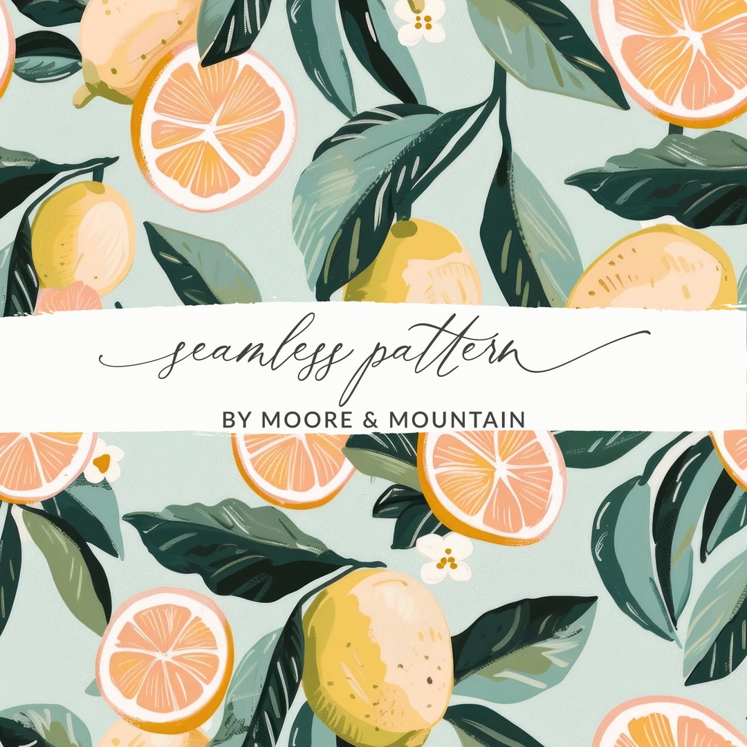 Lemons Background Pattern, Seamless Lemons Pattern, Citrus Seamless ...