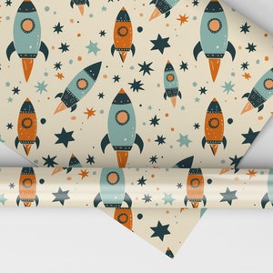 Rocket Digital Paper Pattern for Boys Sublimation Design File Rocket ...
