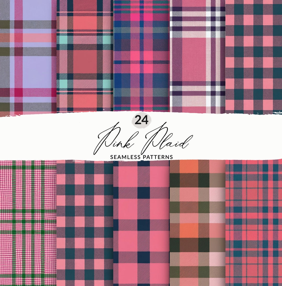 Seamless Pink Plaid Background Pattern Seamless Pink Checkered Plaid ...