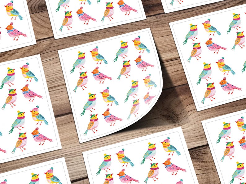 Watercolor Birds Digital Seamless Pattern, Cute Bird Fabric Design ...