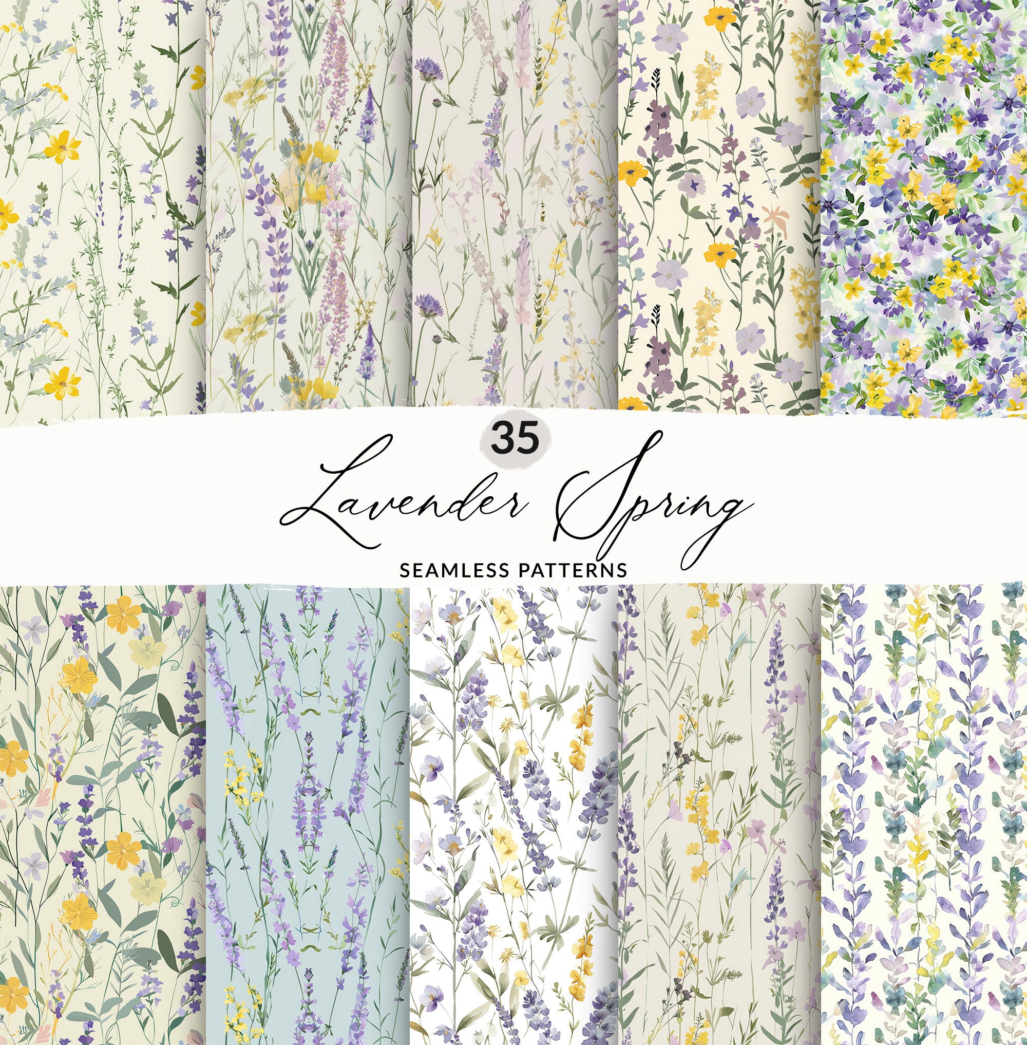 35 Seamless Lavender Background Seamless Lavender Sprig Patterns ...