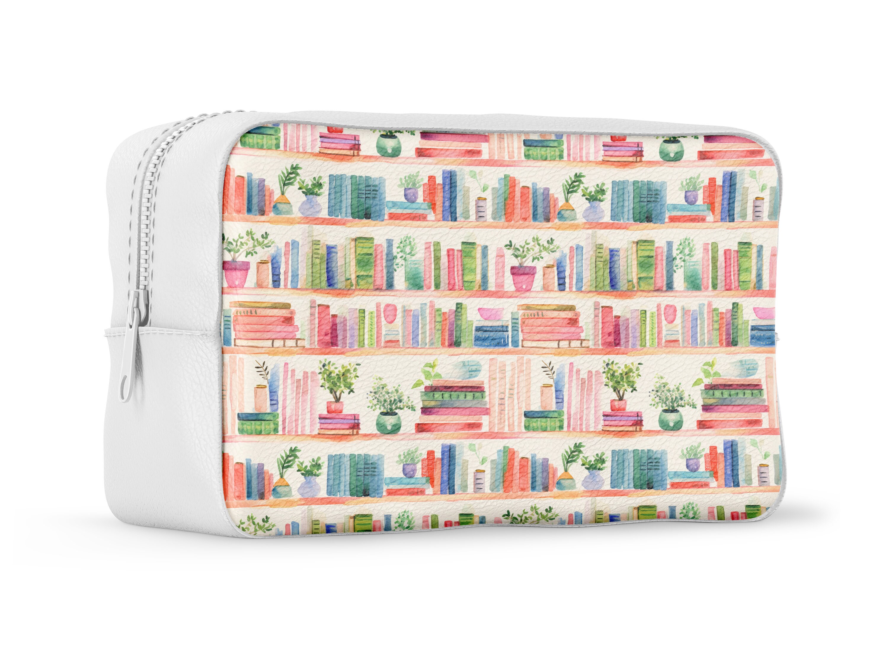 Watercolor Bookshelf Seamless Pattern, Modern Books Pattern, Pink ...