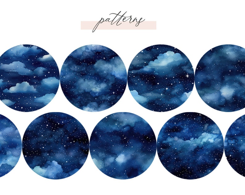 20 Watercolor Night Sky Backgrounds, Seamless Night Sky Background ...