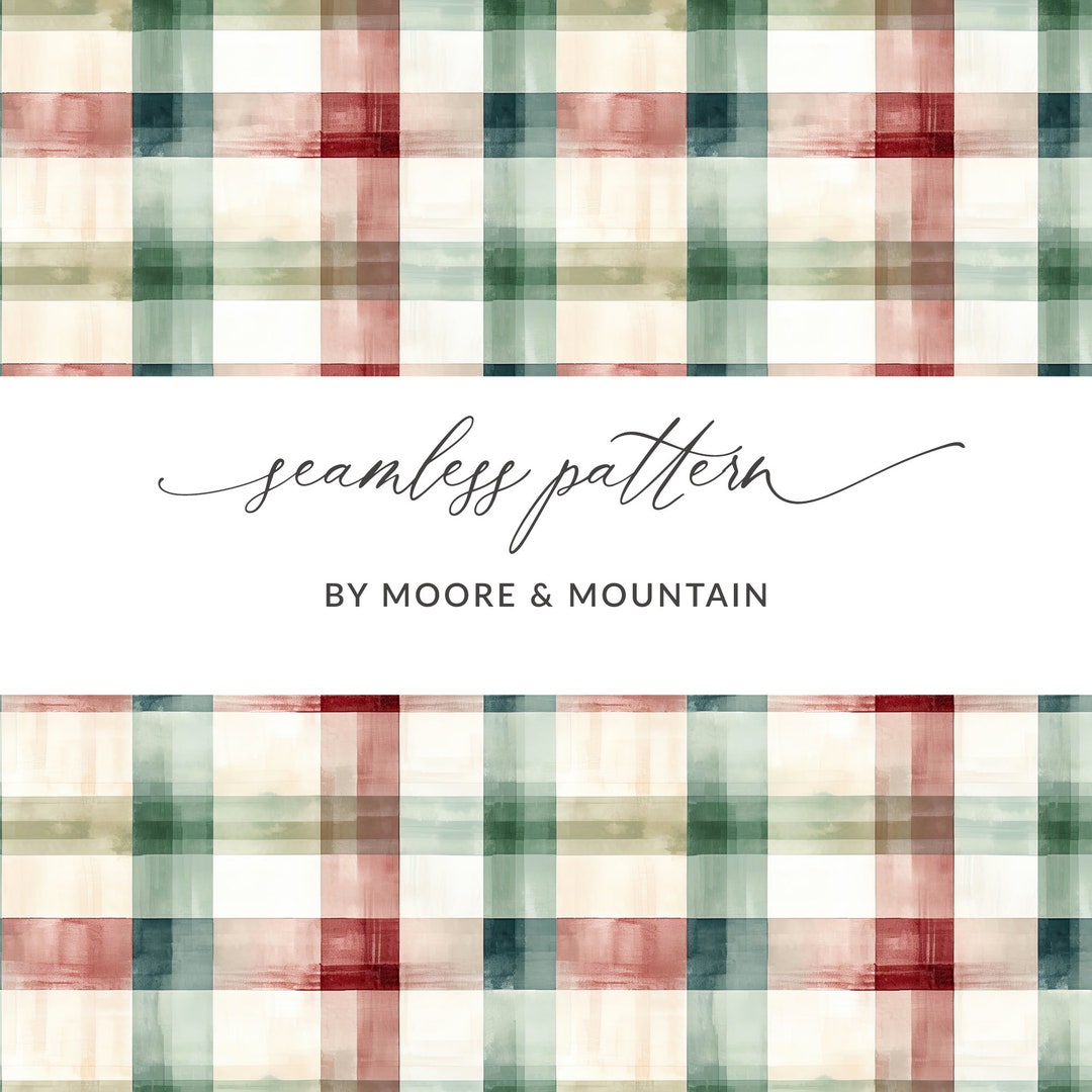 Watercolor Plaid Seamless Pattern, Painted Plaid Pattern, Christmas ...