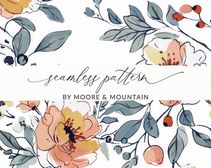 Seamless Minimalist Modern Floral Patterns Watercolor Floral Pattern ...