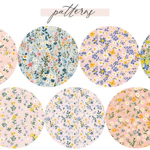 48 Seamless Pastel Ditsy Floral Patterns, Repeating Ditsy Floral ...