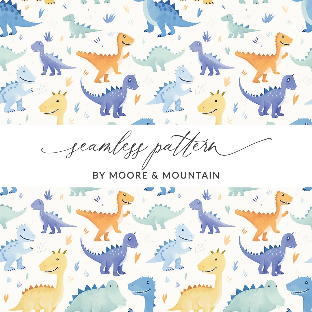 Kids Dinosaur Seamless Pattern, Cute Dinosaur Background Pattern ...
