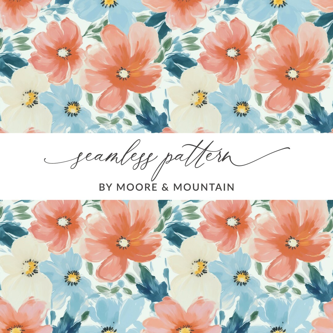 Red White and Blue Floral Pattern Seamless Patriotic Floral Background ...