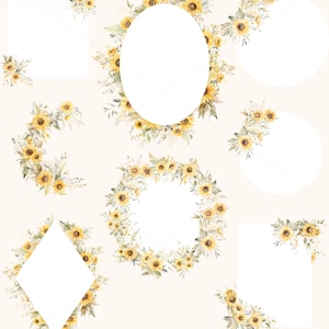 Sunflower Frames Clipart Sunflower Frames Backgrounds, Boho Sunflower ...