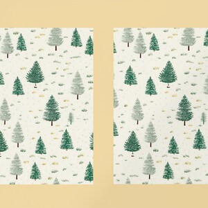 Tiny Pine Trees Seamless Pattern, Winter Evergreen Forest Seamless ...