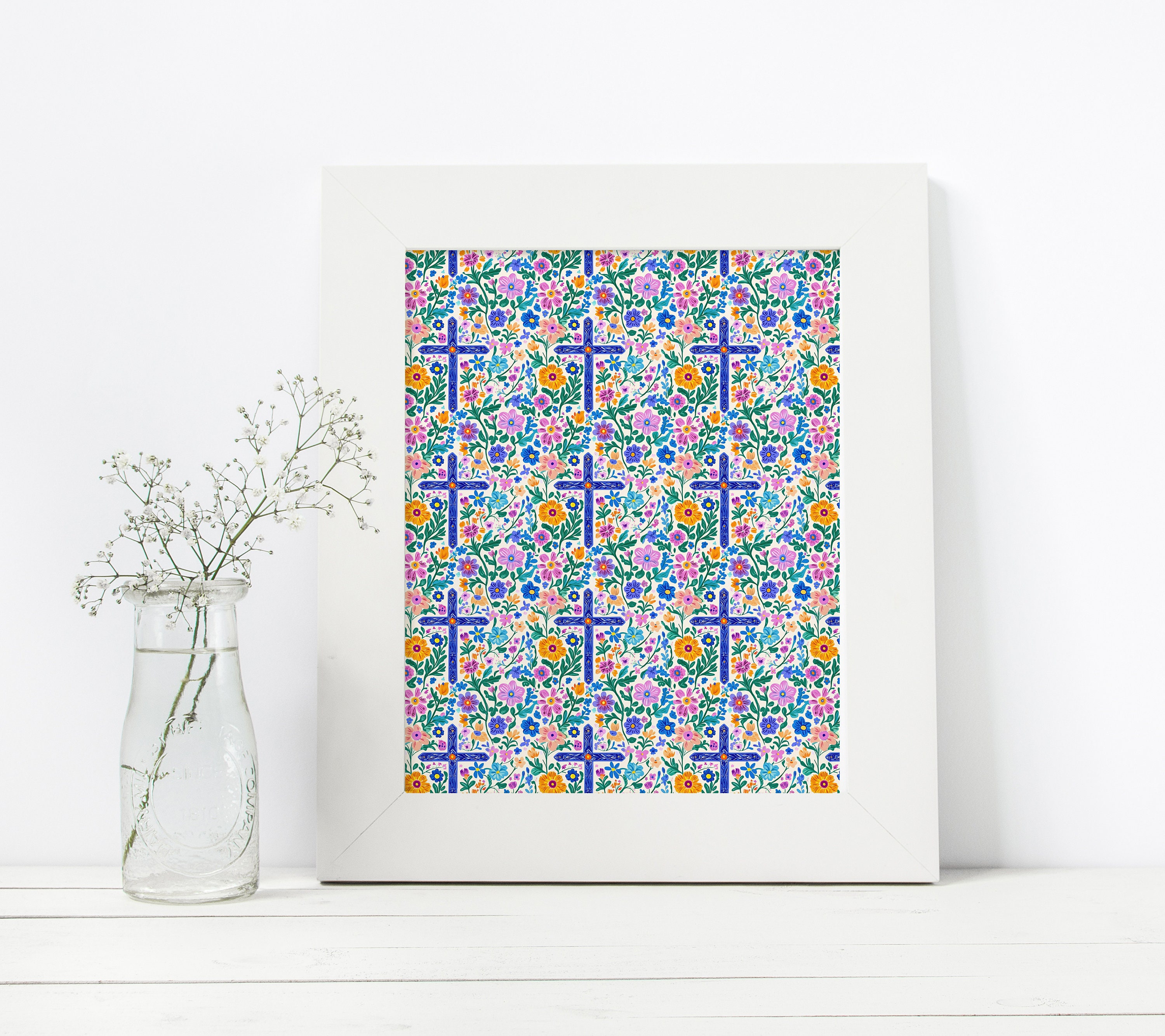 Christian Cross Background Pattern, Blue Easter Cross Pattern, Cute Boy ...