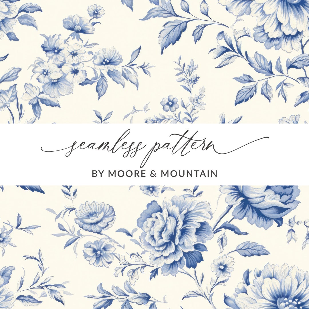 Seamless Chinoiserie Pattern Blue Chinoiserie Floral Pattern Modern ...