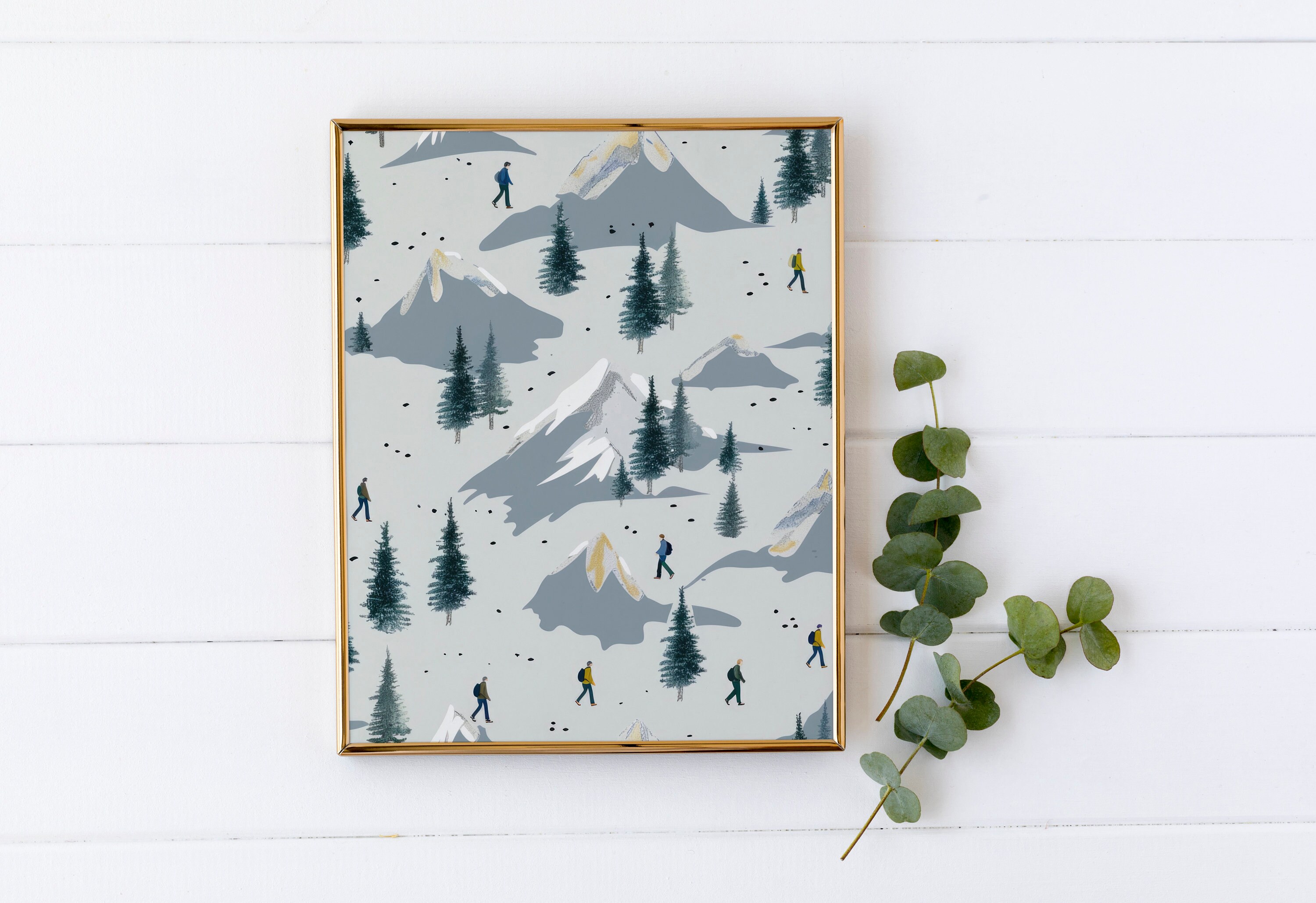 Seamless Hiking Background Pattern Pine Trees Seamless Outdoors Pattern ...