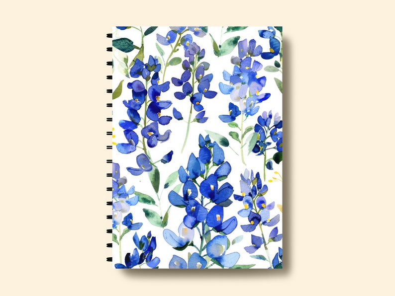 Watercolor Bluebonnets Seamless Pattern, Painted Bluebonnets, Spring ...