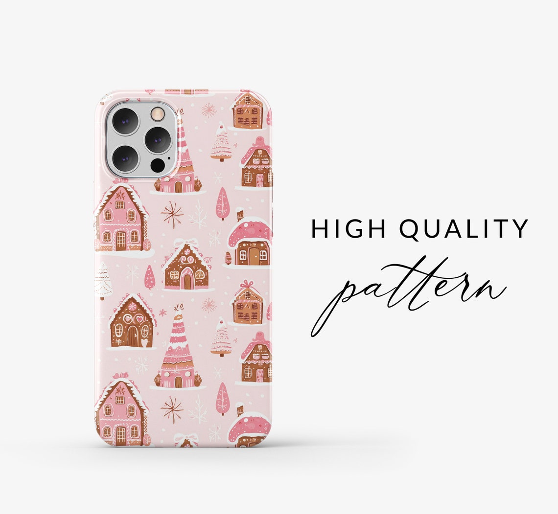 Pink Gingerbread House Seamless Pattern Pink Christmas Background ...