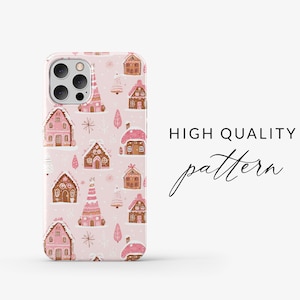 Pink Gingerbread House Seamless Pattern Pink Christmas Background ...