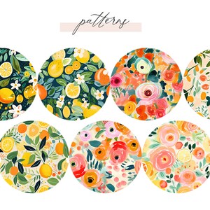 20 Repeating Citrus Designs, Oranges Digital Paper, Clementine ...