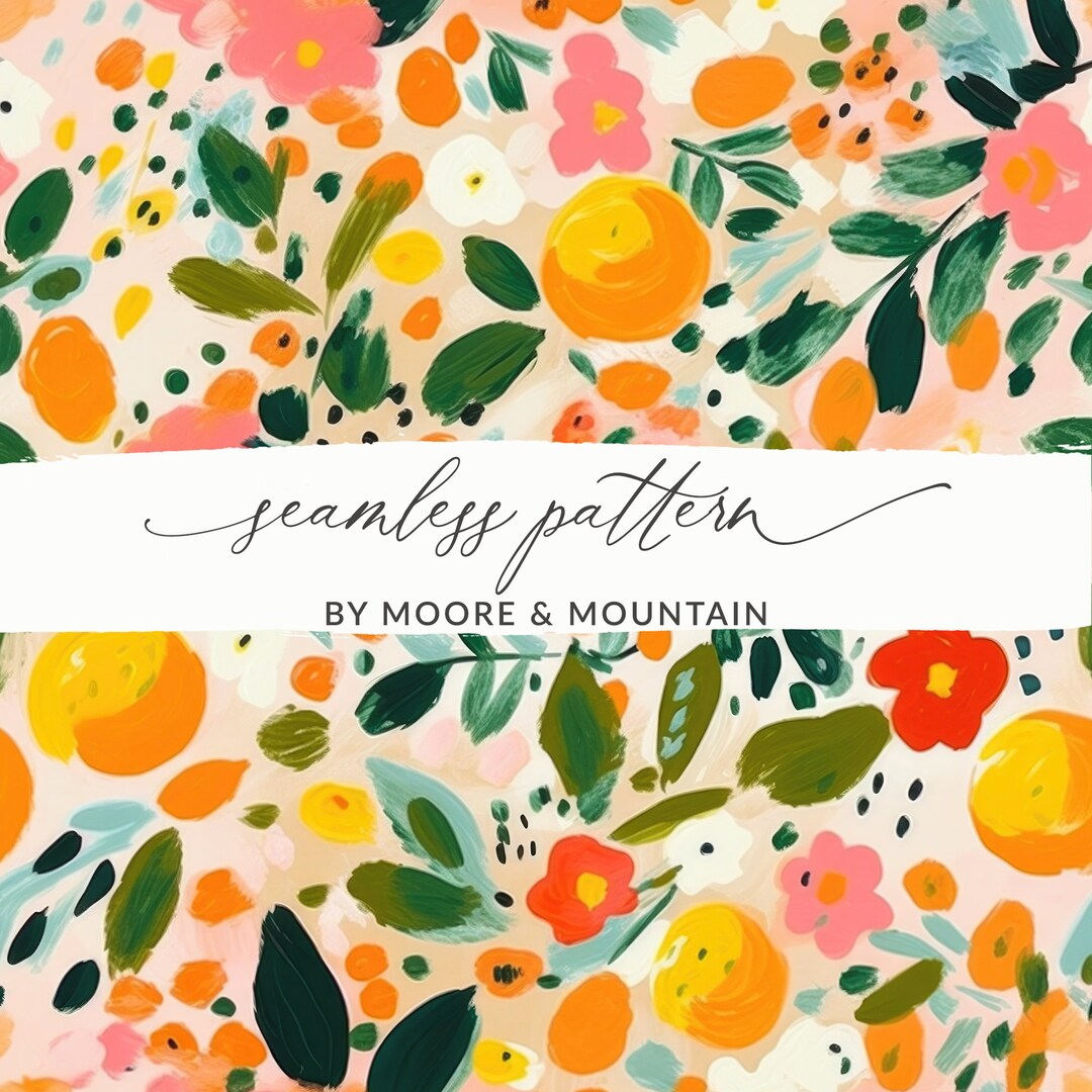 Little Cutie Seamless Background Citrus Floral Pattern, Abstract ...